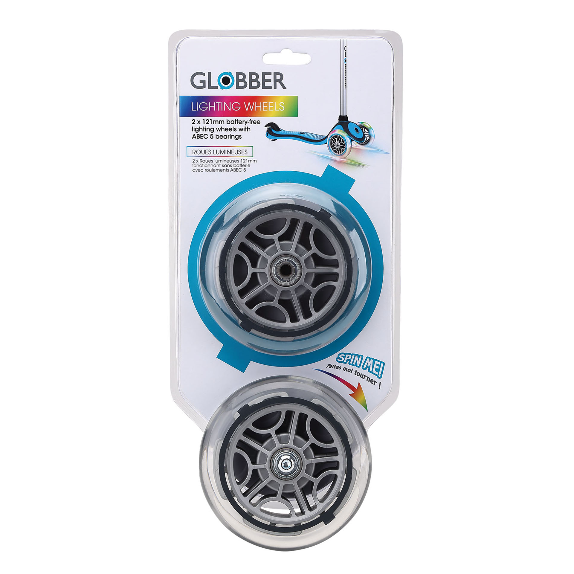Kids Scooter LED Wheels: 121mm LED Light-Up Front Wheels – Globber